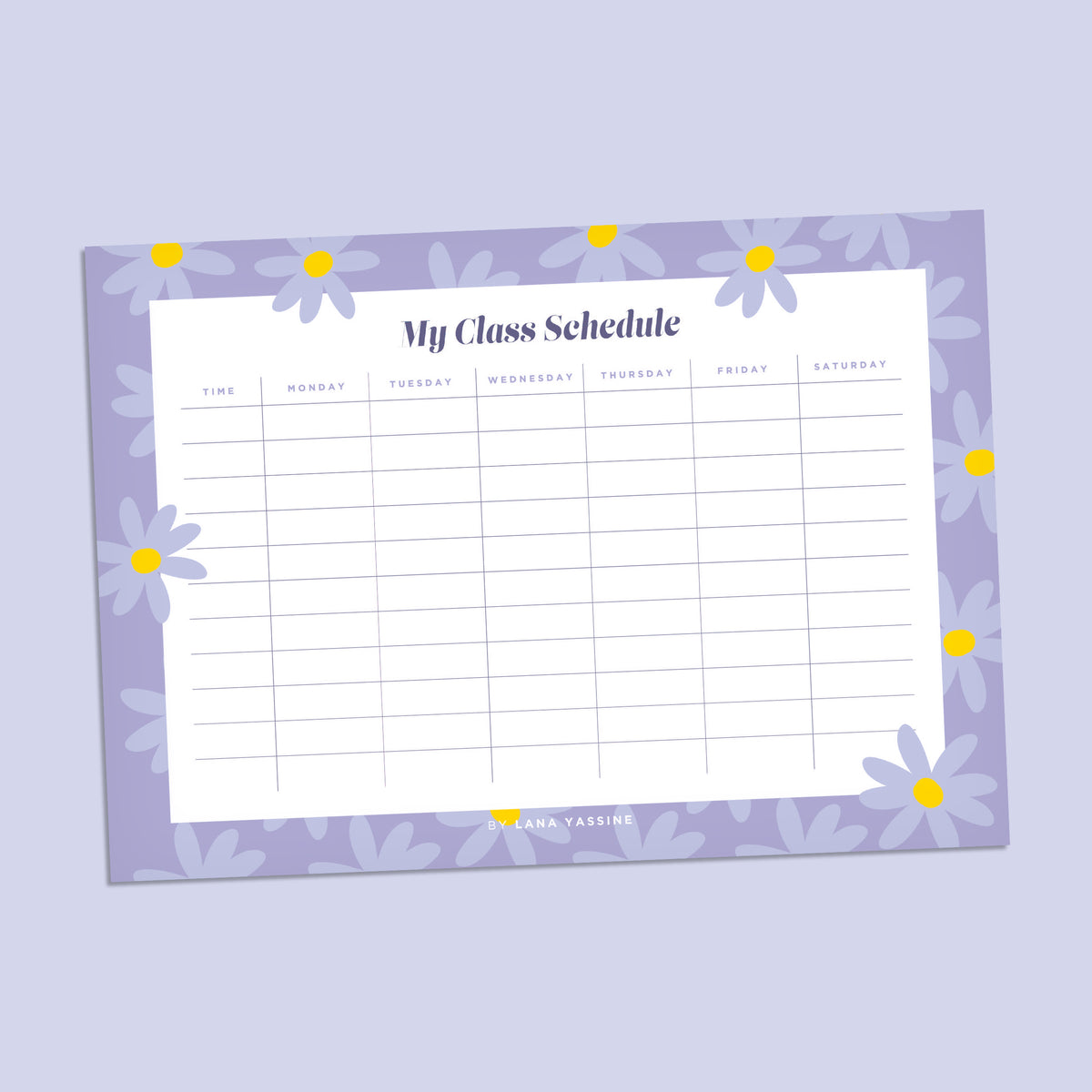My Class Schedule Student Free Printable – By Lana Yassine