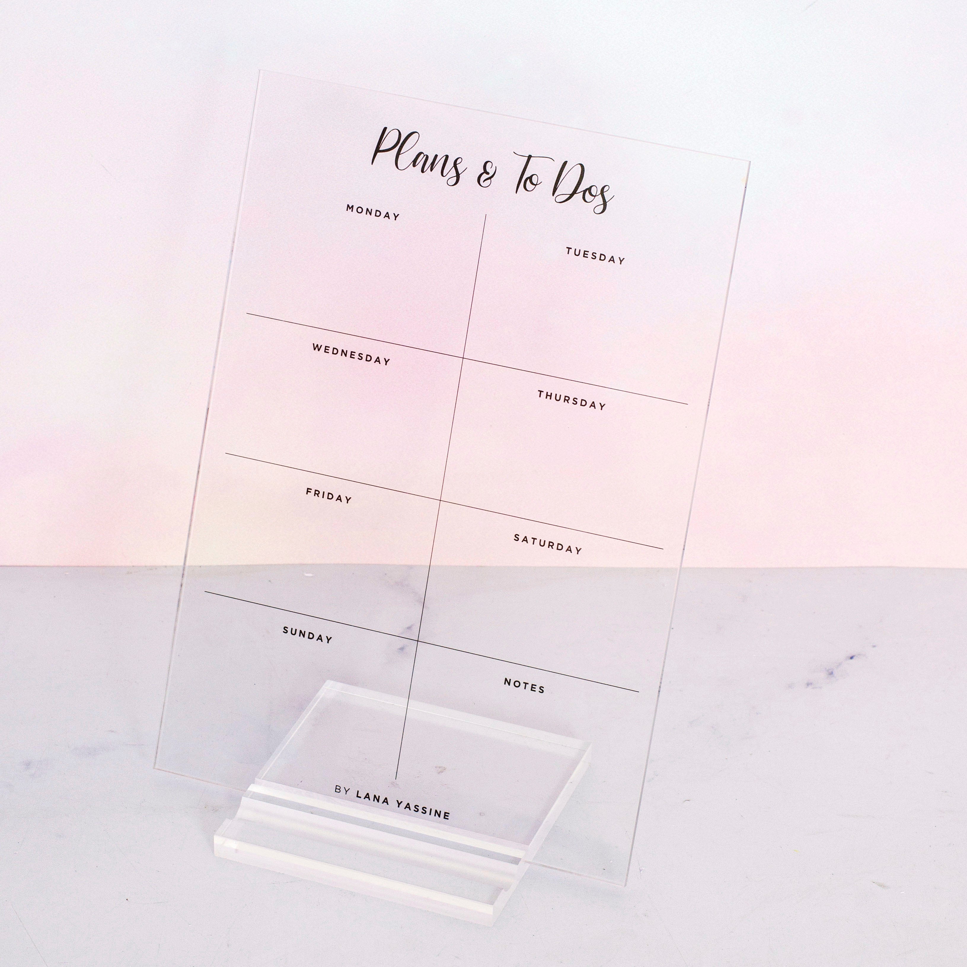 Acrylic Desk Stand - Weekly Planner – By Lana Yassine